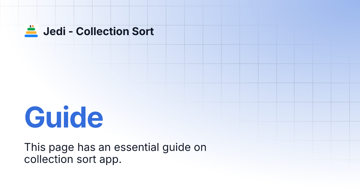 Guide | Jedi - Collection Sort